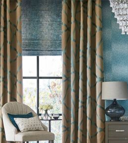 Metaphor Fabric in Peacock by Harlequin | Jane Clayton