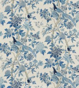 Hydrangea Bird Fabric in Blue by GP & J Baker | Jane Clayton