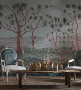 Lantern Parade Wallpaper mural in Midsummer by Andrew Martin | Jane Clayton