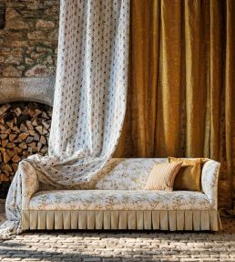 Medieval Embroidery Fabric in Mustard by Sanderson | Jane Clayton