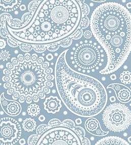 Paisley Crescent Wallpaper by Mini Moderns in Chalkhill Blue | Jane Clayton