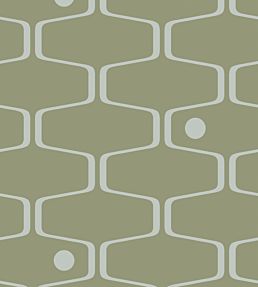 Net and Ball Wallpaper by Mini Moderns in Olive | Jane Clayton