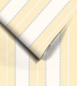 Pin Up Stripe Wallpaper in Soft Yellow by Woodchip & Magnolia | Jane ...