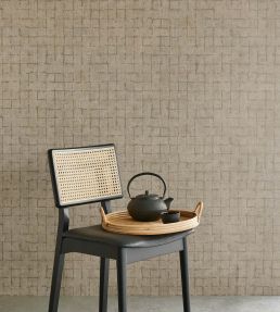 Rustic Check Wallpaper in Brown by Eijffinger | Jane Clayton