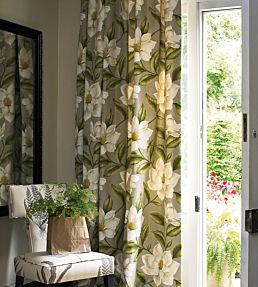 Grandiflora Fabric in Linen/Olive by Sanderson | Jane Clayton