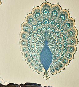 Kalapi Wallpaper in Peacock by Sanderson | Jane Clayton
