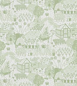 The Allotment Wallpaper in Fennel by Sanderson | Jane Clayton
