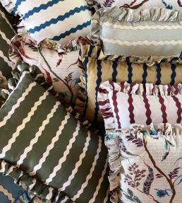 Scroll Stripe Fabric in Crimson by Parker & Jules | Jane Clayton