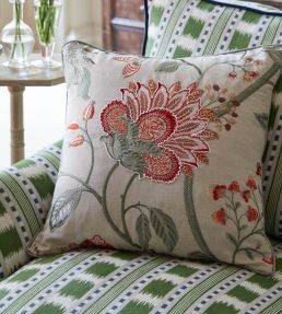 Shalimar Fabric in Red/Green by James Hare | Jane Clayton