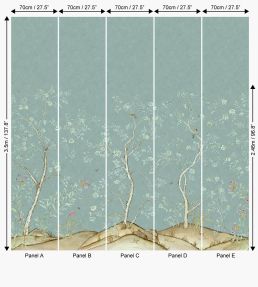 Songbird Wallpaper mural in Rain by Andrew Martin | Jane Clayton