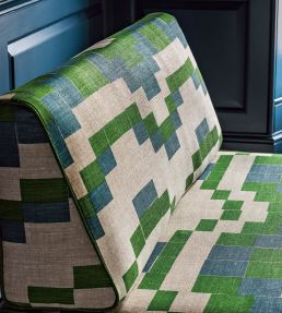 Temple Fabric in Green by Anni Albers for Christopher Farr Cloth | Jane ...