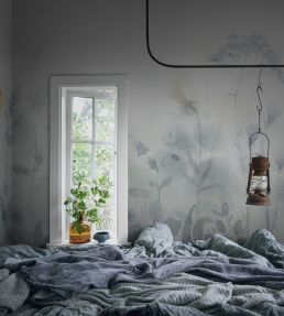 Vilda Wallpaper Mural in Misty Blue by Sandberg | Jane Clayton
