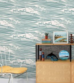 Whitby Wallpaper in High Tide by Mini Moderns | Jane Clayton