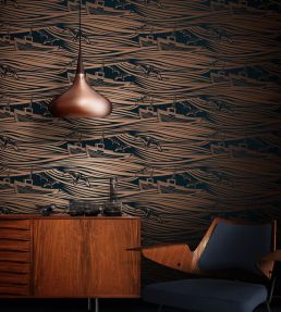 Whitby Wallpaper in Midnight & Copper by Mini Moderns | Jane Clayton