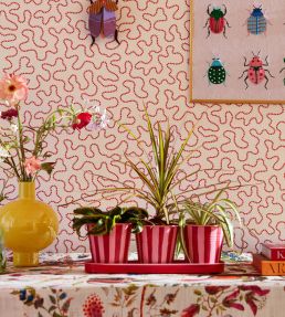 Wiggle Wallpaper in Lapis/Sky by Harlequin | Jane Clayton