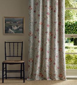 Wild Tulip & Vine Embroidery Fabric in Rose/Bayleaf by Morris & Co ...