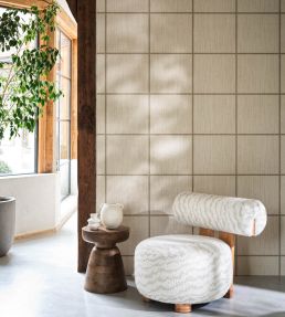 Wood Blocks Wallpaper in Ash/Taupe Gloss by Harlequin | Jane Clayton