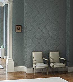 Malmaison Damask Wallpaper by Zoffany in Chalk | Jane Clayton