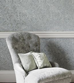 Renaissance Damask Wallpaper by Zoffany in Linen | Jane Clayton